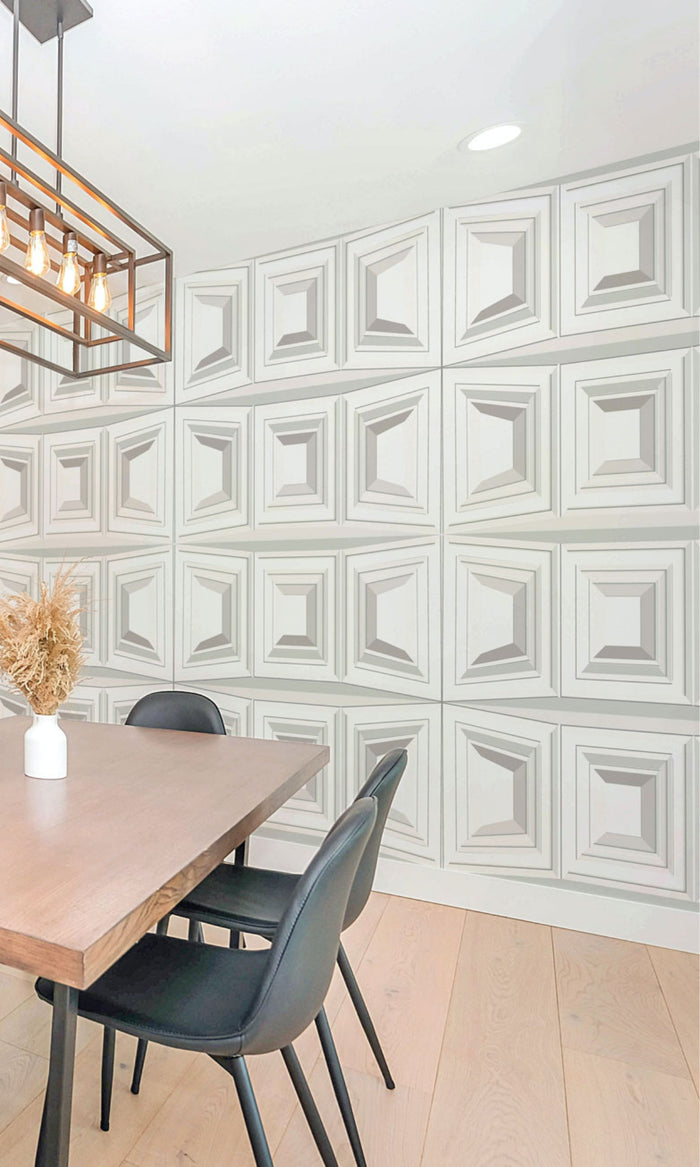 Black And White Symmetrical Square Wall Mural M1274 – Walls Republic US