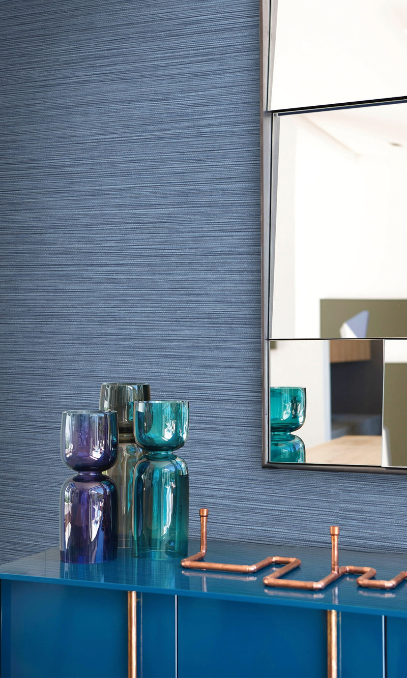 Blue Horizontal Line Textured Vinyl Commercial Wallpaper C7559 – Walls ...