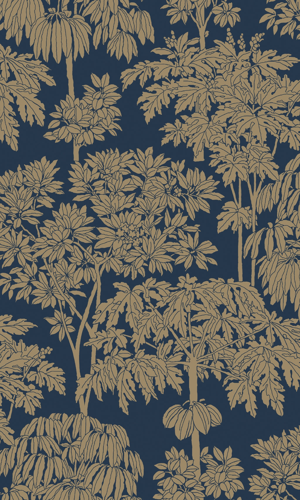 Blue Tonal Trees Tropical Wallpaper R8902 – Walls Republic US
