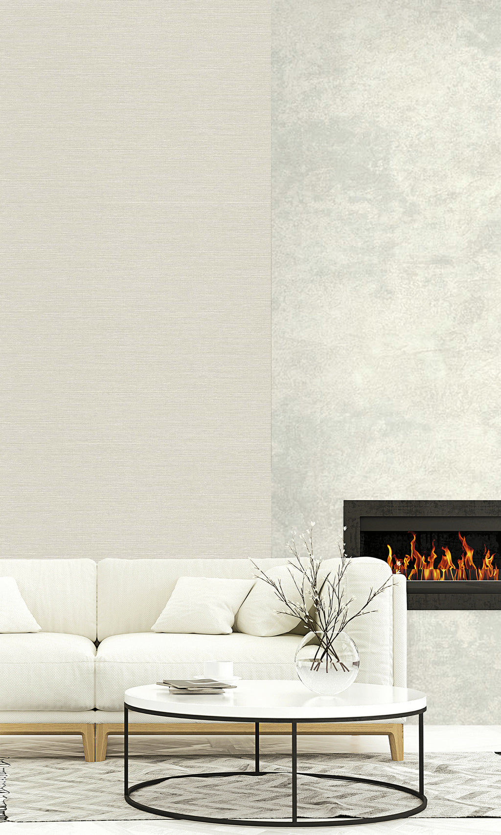 Campfire Smoke Sisal Effect Textured Vinyl Commercial Wallpaper C7673 ...