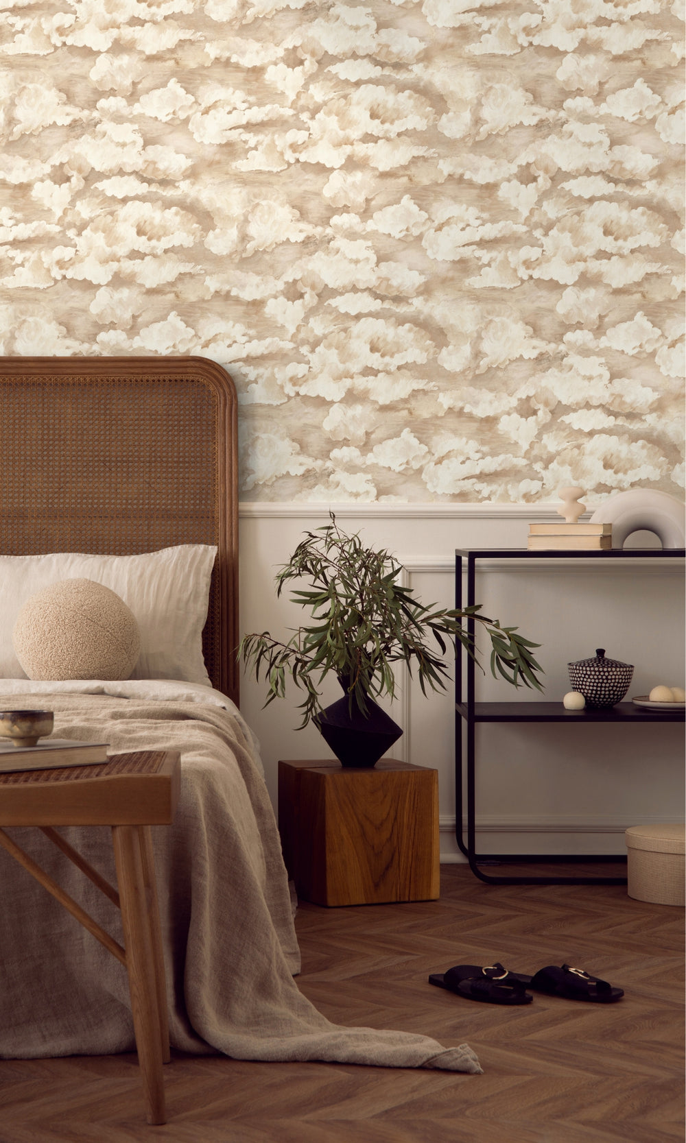 Cream Cloud Filled Sky Plain Textured Wallpaper R9001 – Walls Republic US