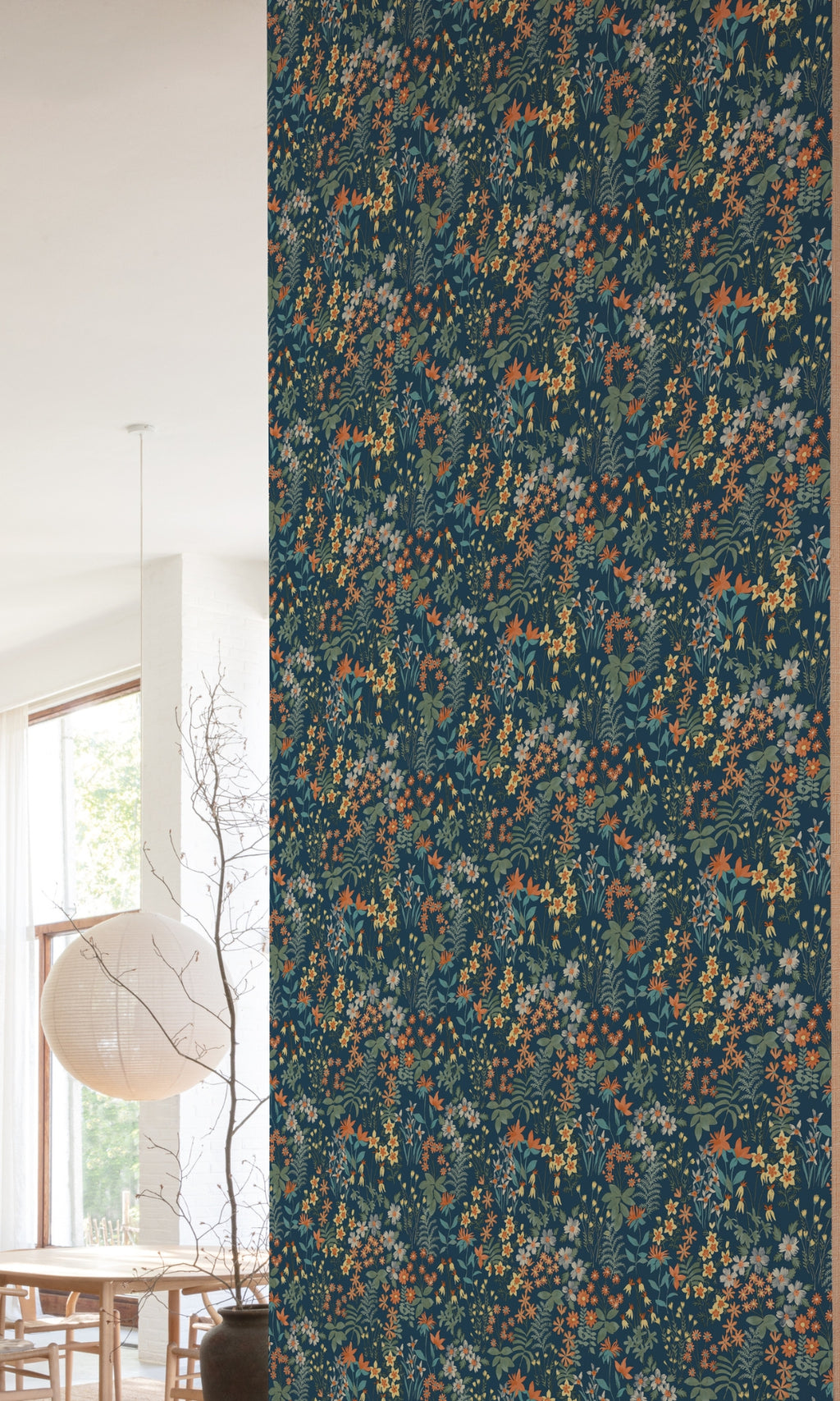 Dark Blue Classical Flower Floral Wallpaper R9226 – Walls Republic US