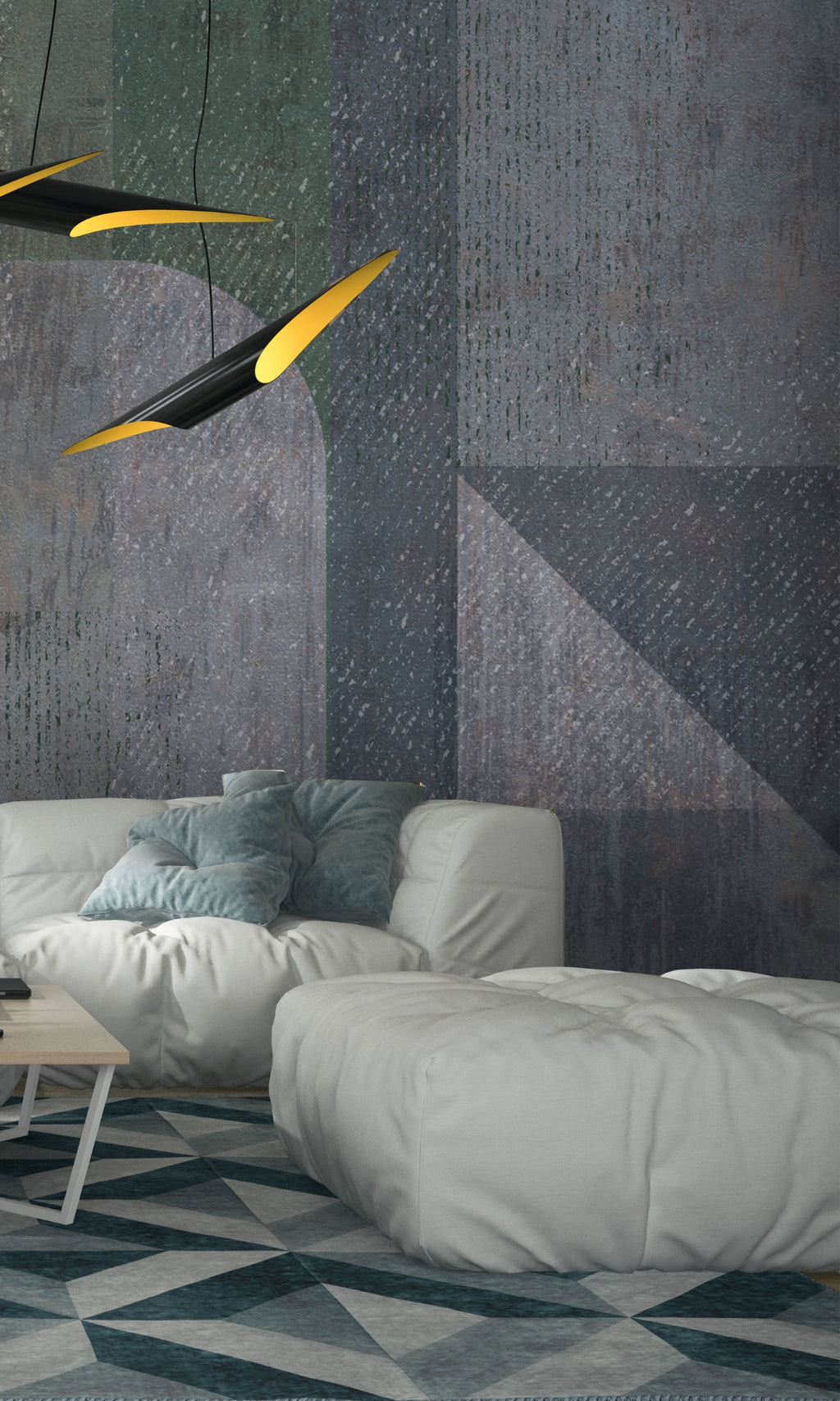 Gray Large Geometric Patterns Mural Wallpaper M1388 – Walls Republic US