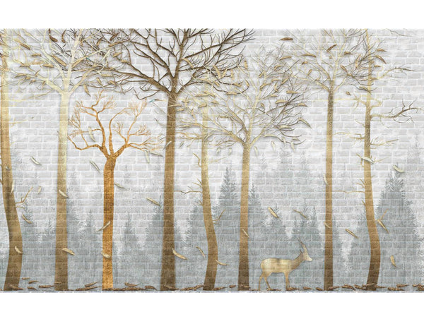 Gray & Neutral Autumn Season Mural Wallpaper M1284 – Walls Republic US