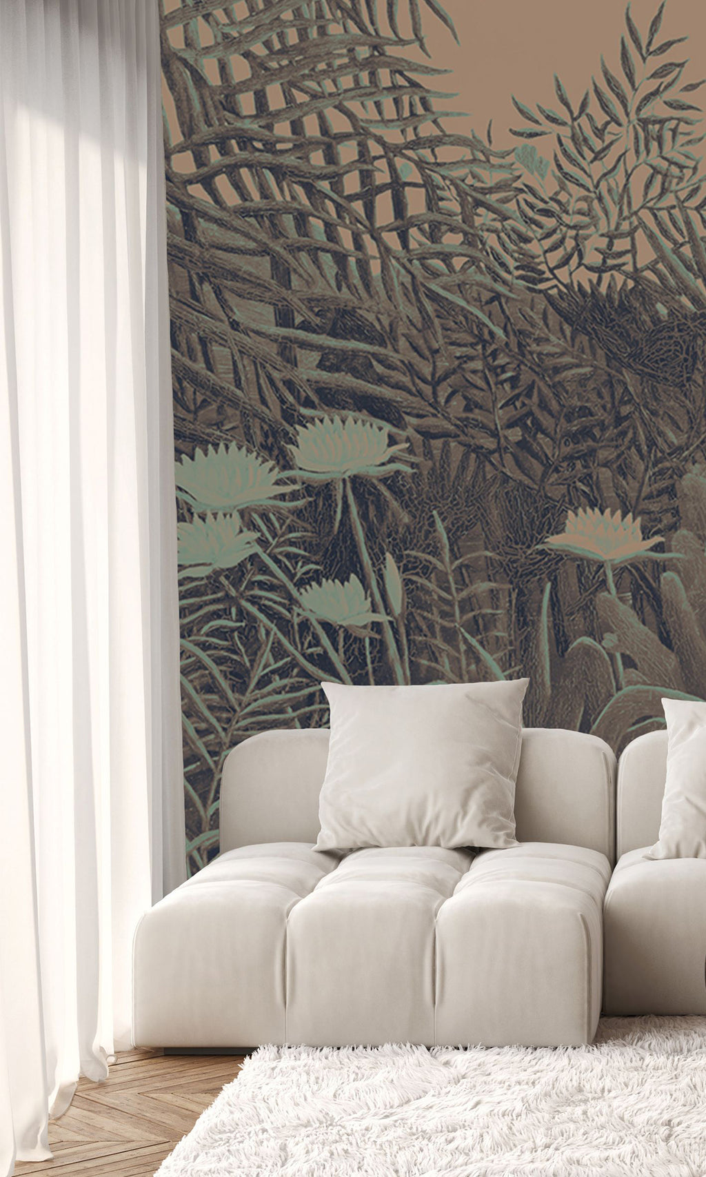 Ochre Lime Blossoming Desert Sunset Mural Wallpaper M2547 - Sample ...
