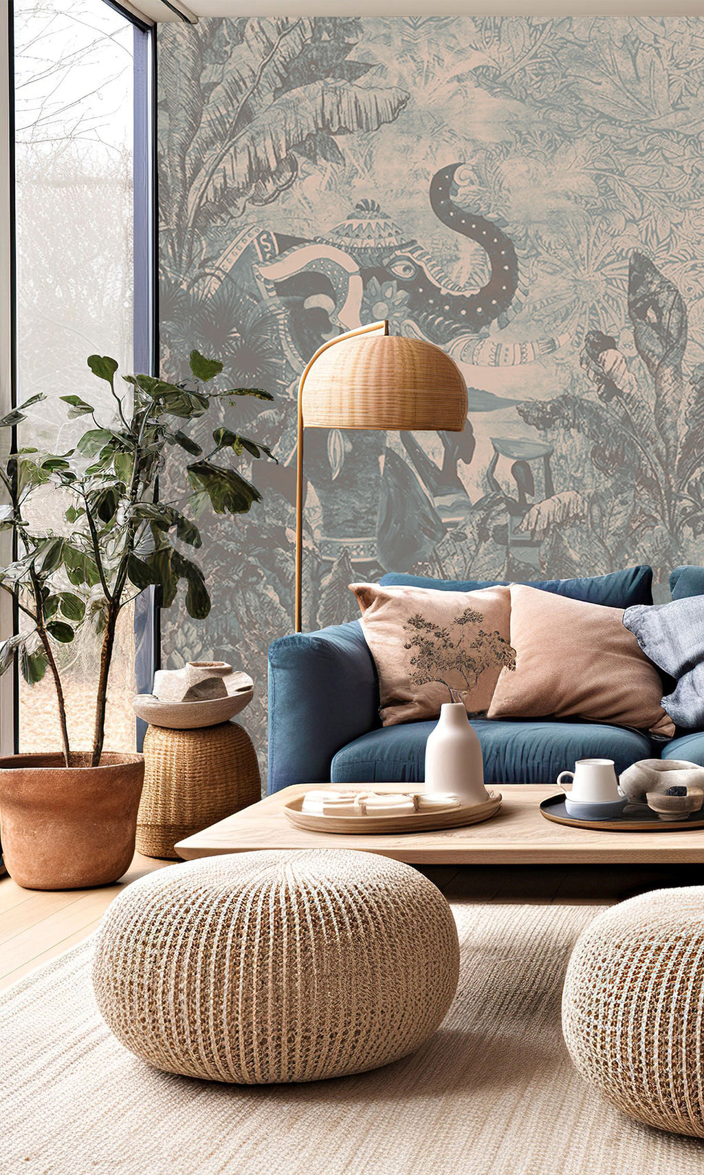 Ash Green Enchanting Tropical Jungle Mural Wallpaper M2553 – Walls ...