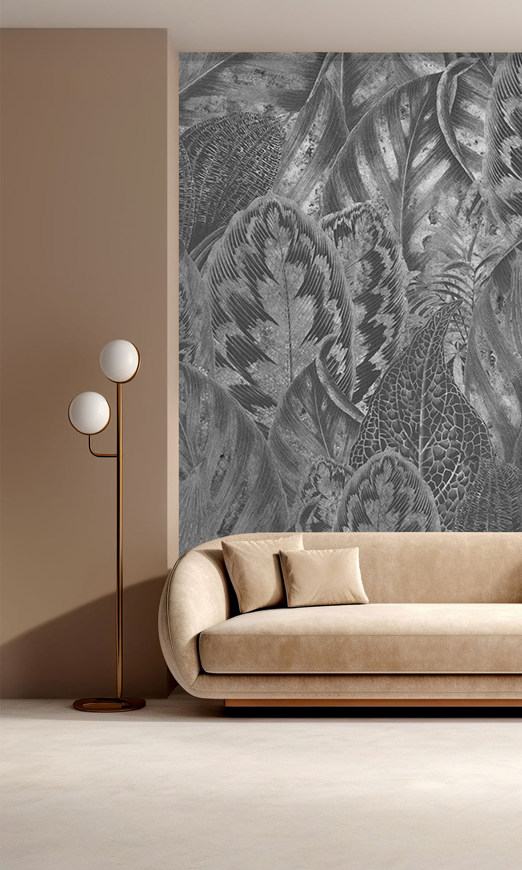 Charcoal Vibrant Leafy Collage Wall Mural M2556 – Walls Republic US