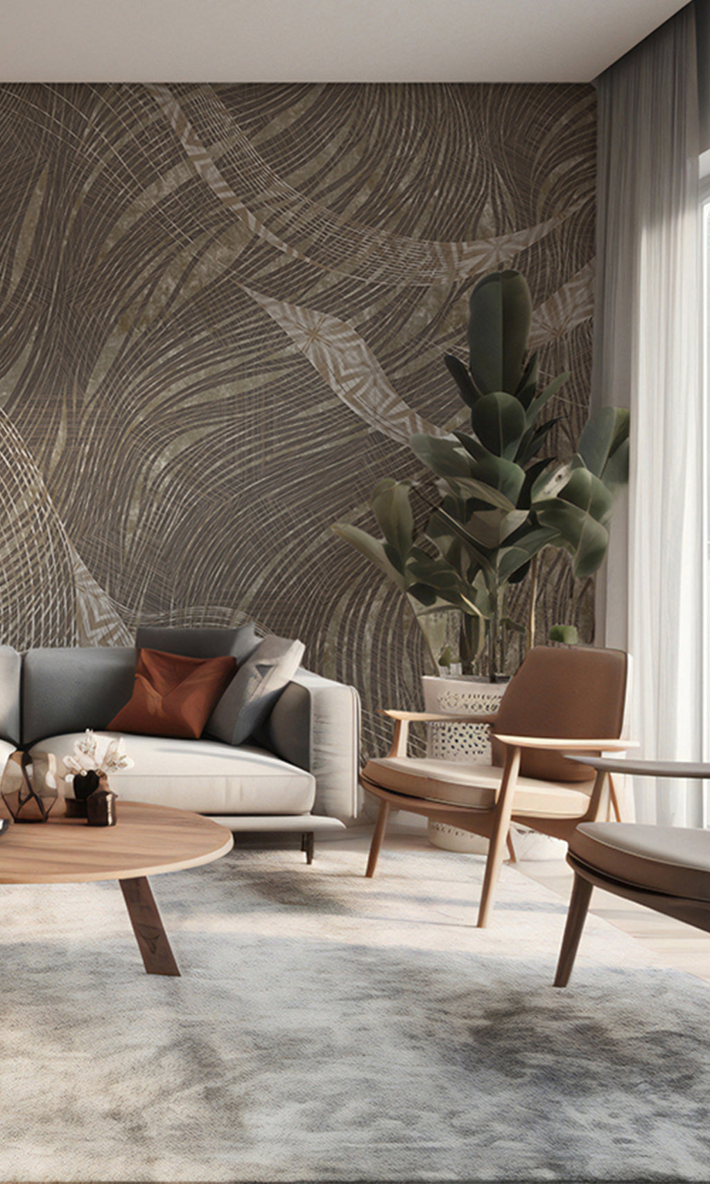 Light Brown Abstract Tree Dendrography Mural Wallpaper M2588 – Walls ...