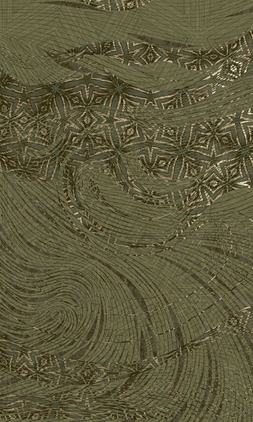 Moss Green Abstract Tree Dendrography Mural Wallpaper M2590 - Sample ...