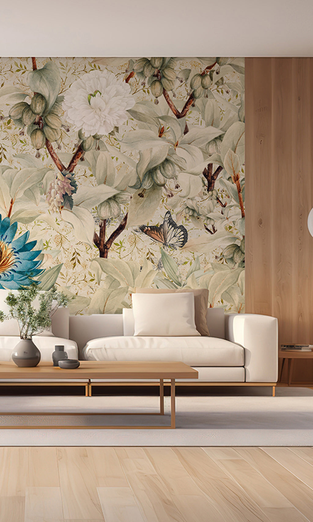 Crème Floral Paradise Mural Wallpaper M2630 – Walls Republic US