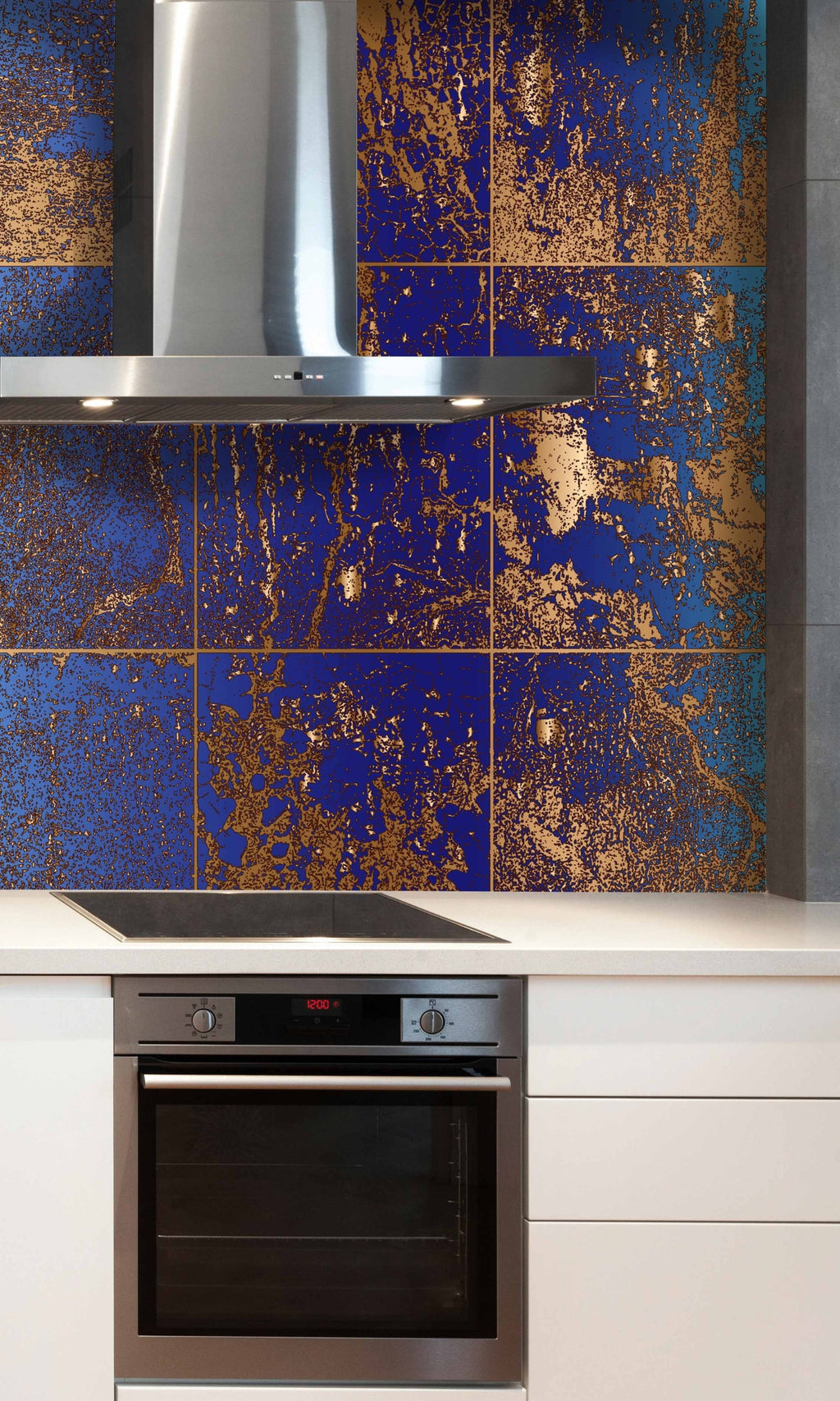 Metal Blue and Golden Metal Mural Wallpaper M1300-Sample – Walls ...