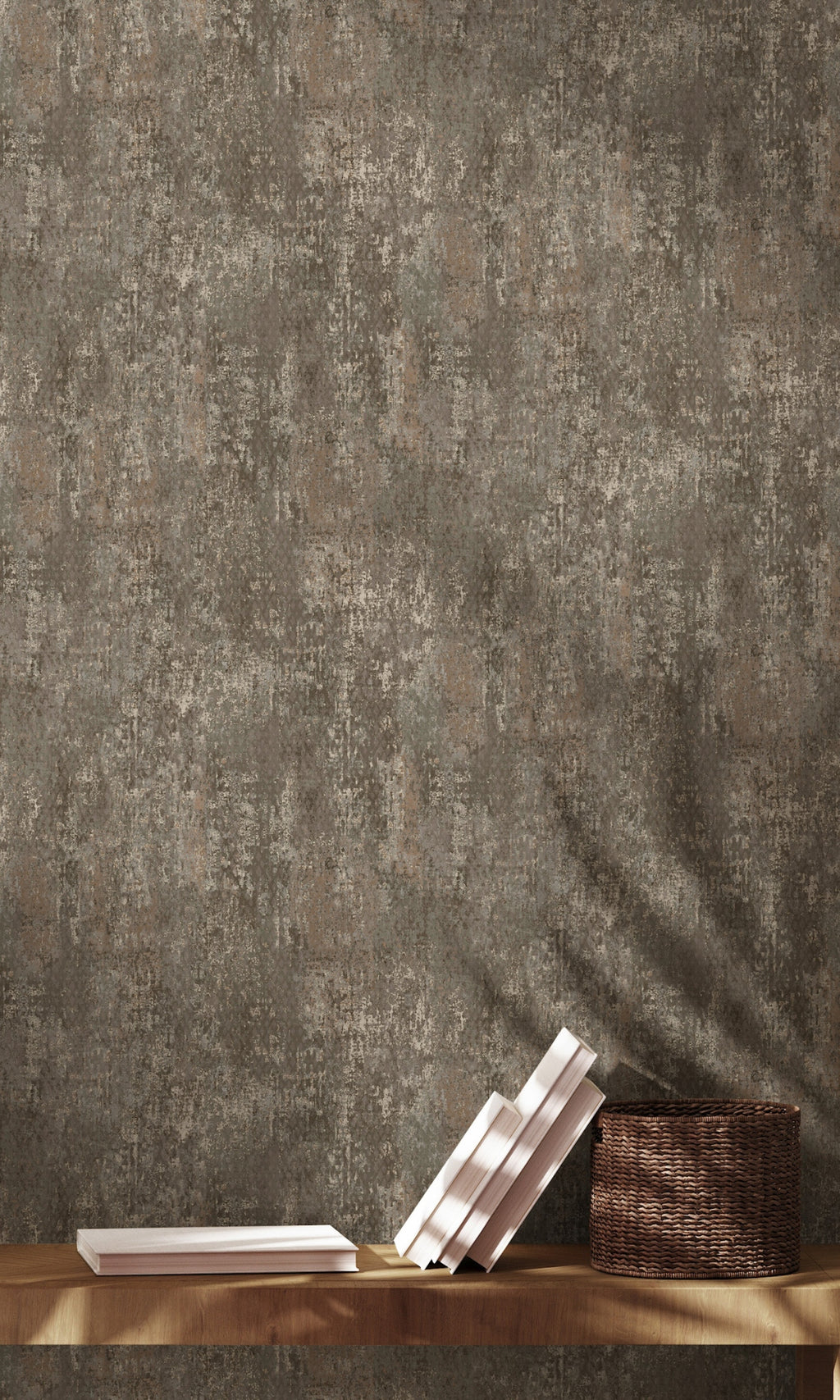Mocha Scratched Concrete Textured Wallpaper R8935 – Walls Republic US