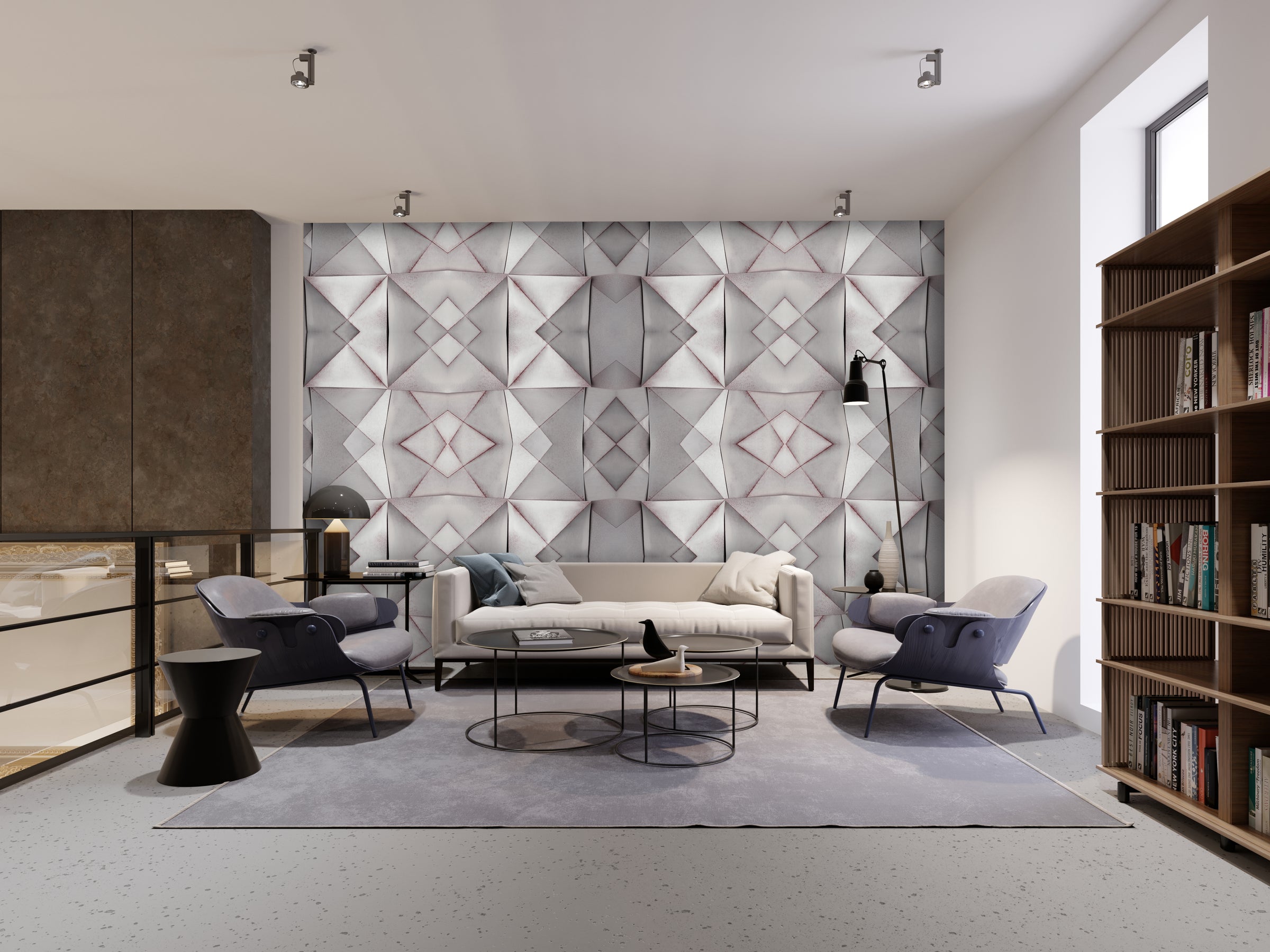 Neutral Paper in geometric Shapes Mural Wallpaper M1318 – Walls Republic US