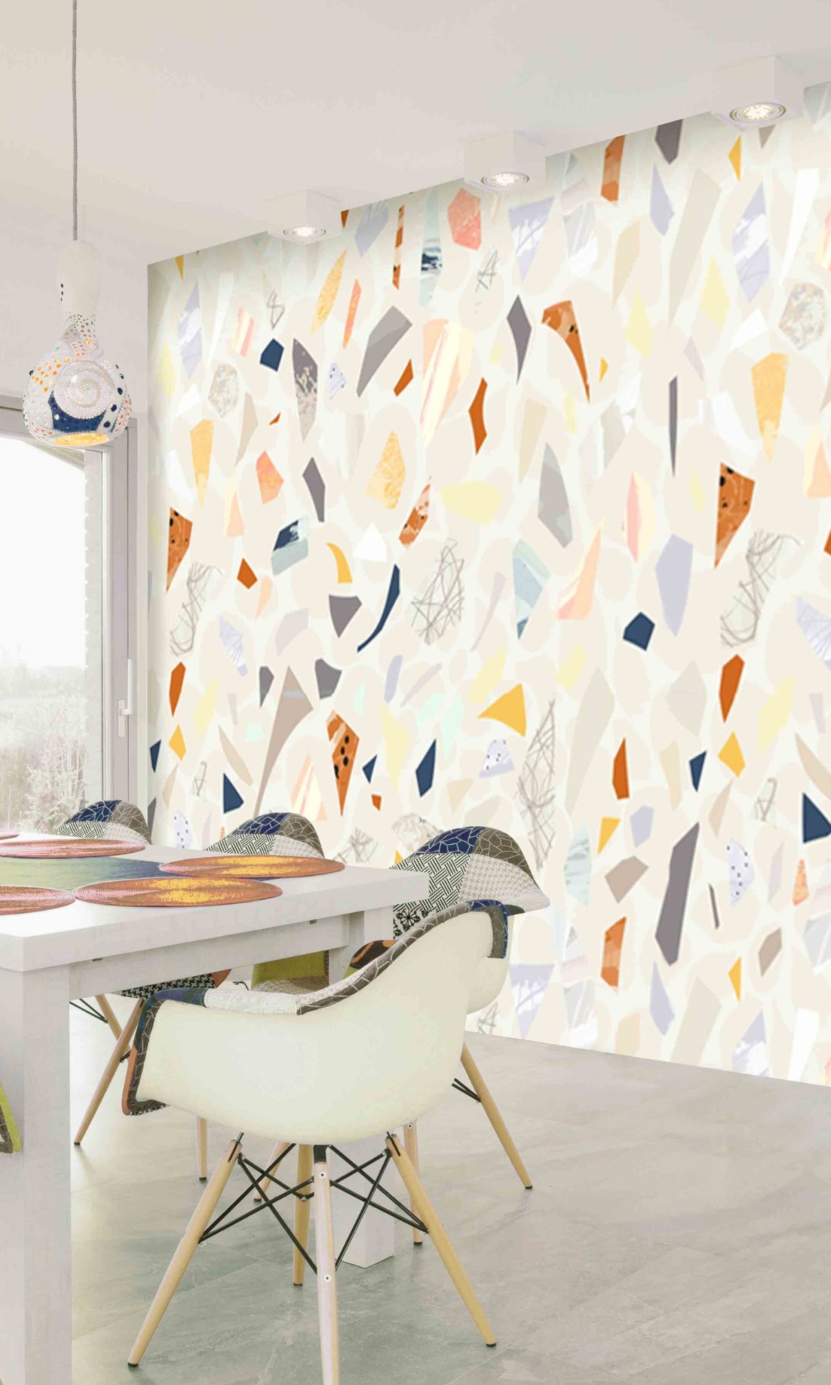 Neutral Terrazzo Mural Wallpaper M1397-Sample – Walls Republic US