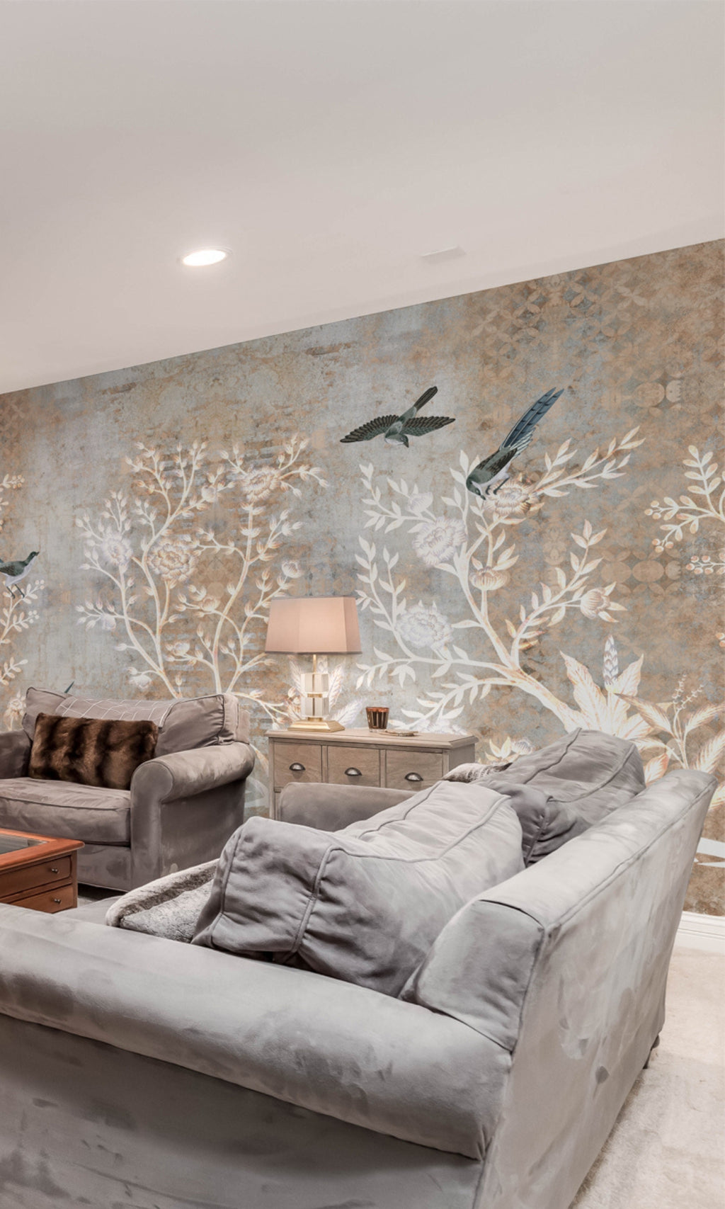 Neutral Vintage Garden Mural Wallpaper M1467 – Walls Republic US