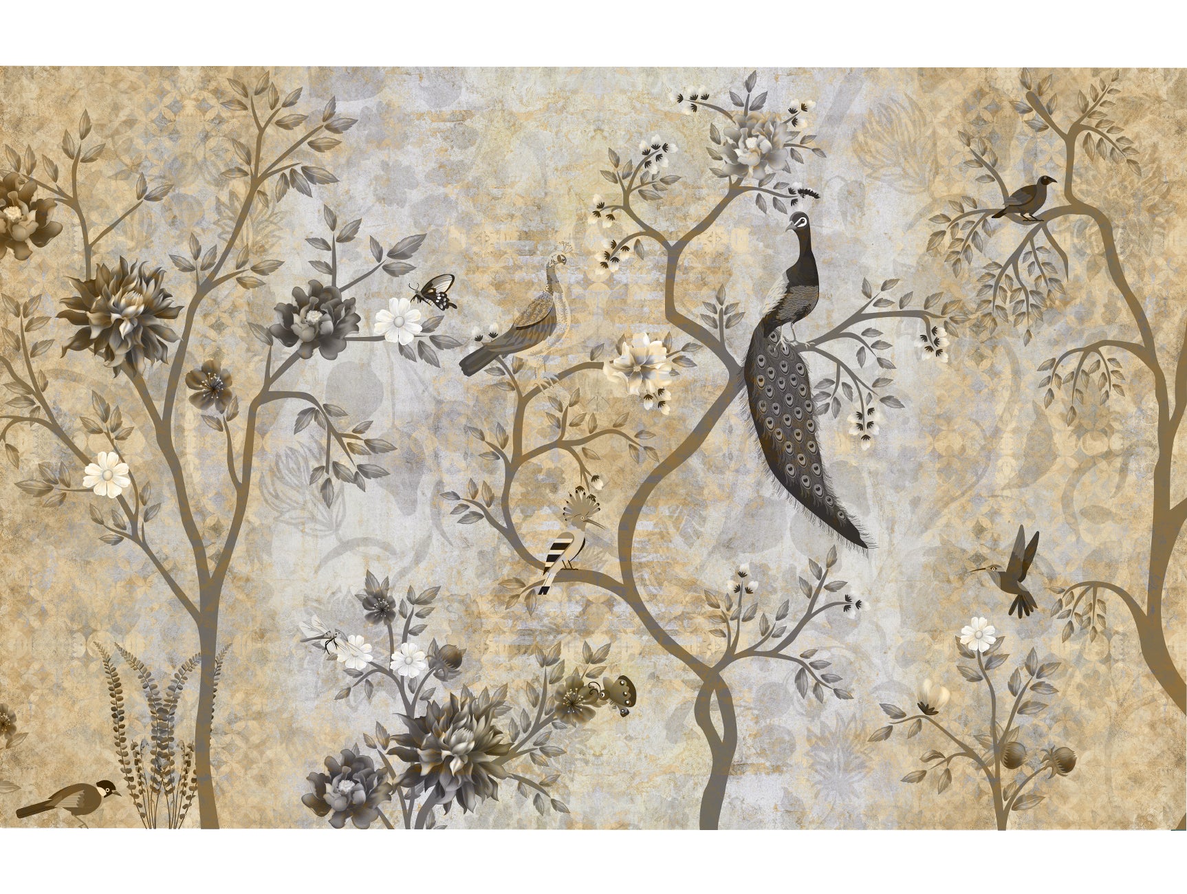 Neutral color Garden Mural Wallpaper M1446 – Walls Republic US