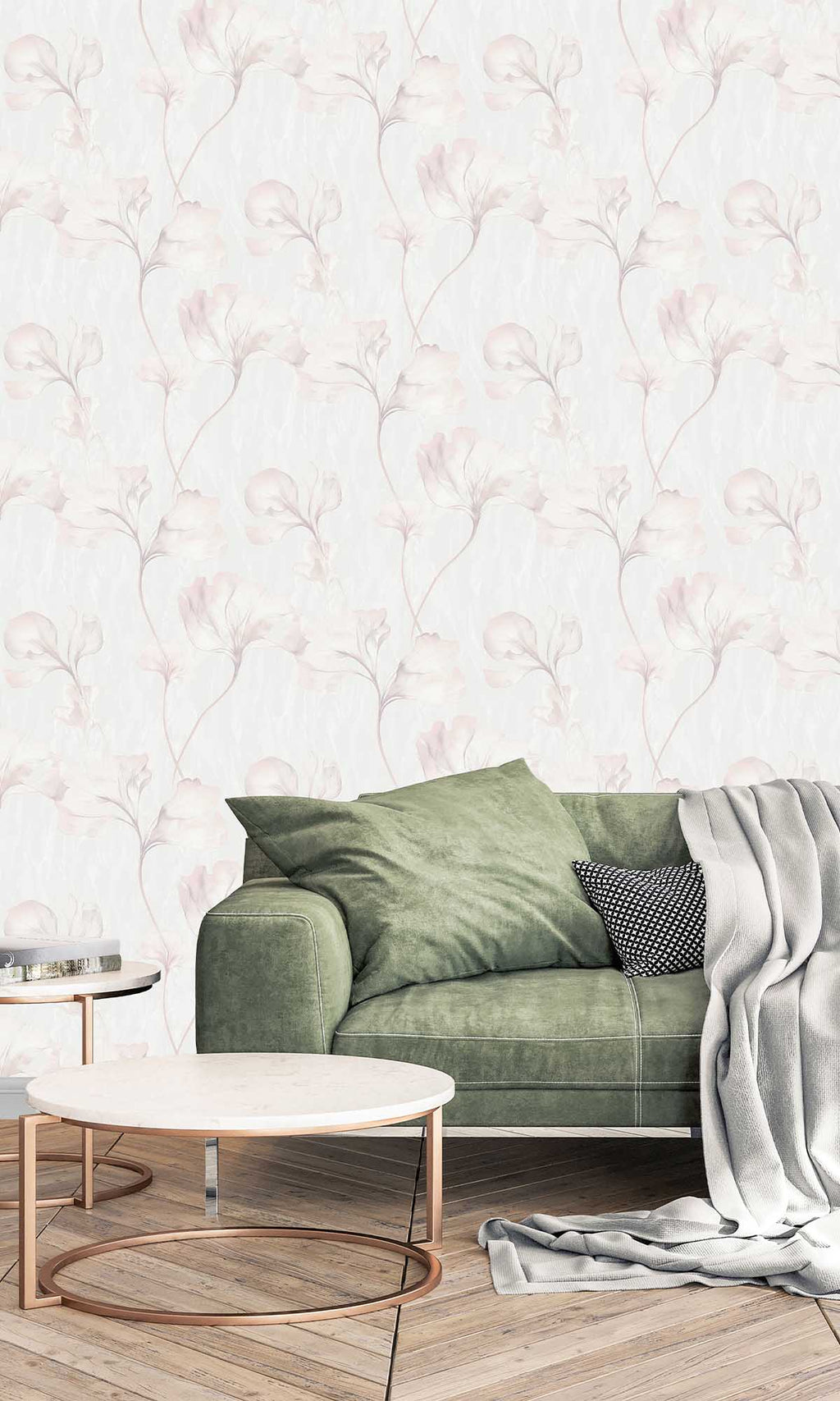 Hazel Blush Wildflowers Wallpaper R10211 – Walls Republic US