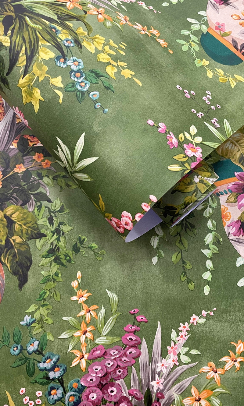 Khaki Vintage inspired Hidden Jungle Wallpaper R8275 – Walls Republic US