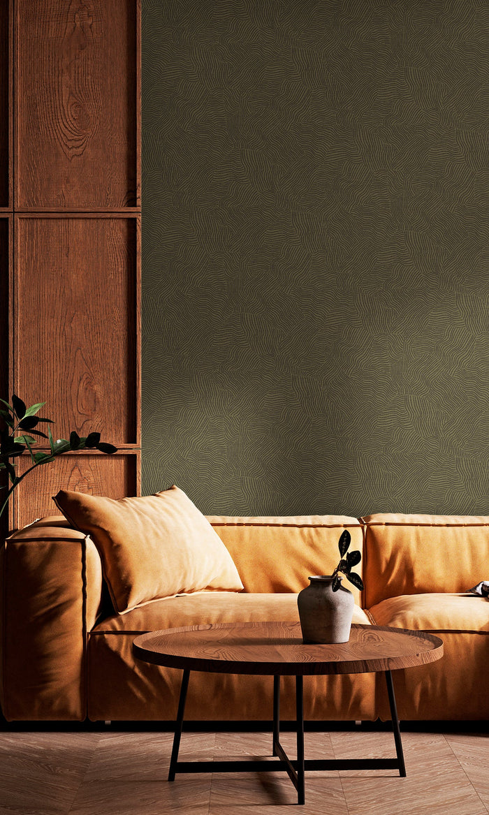 Olive Plain Rippled Sand Print Wallpaper R9551 – Walls Republic US