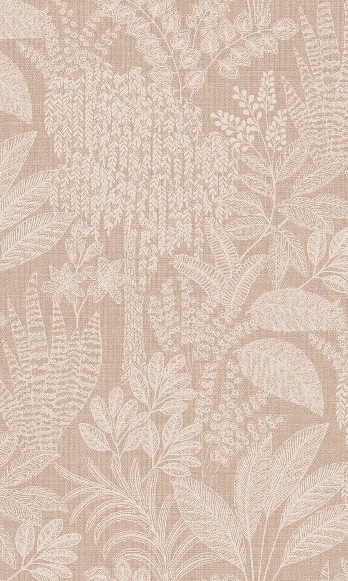 Plaster Pink Botanical Oasis Print Wallpaper R9559 – Walls Republic US