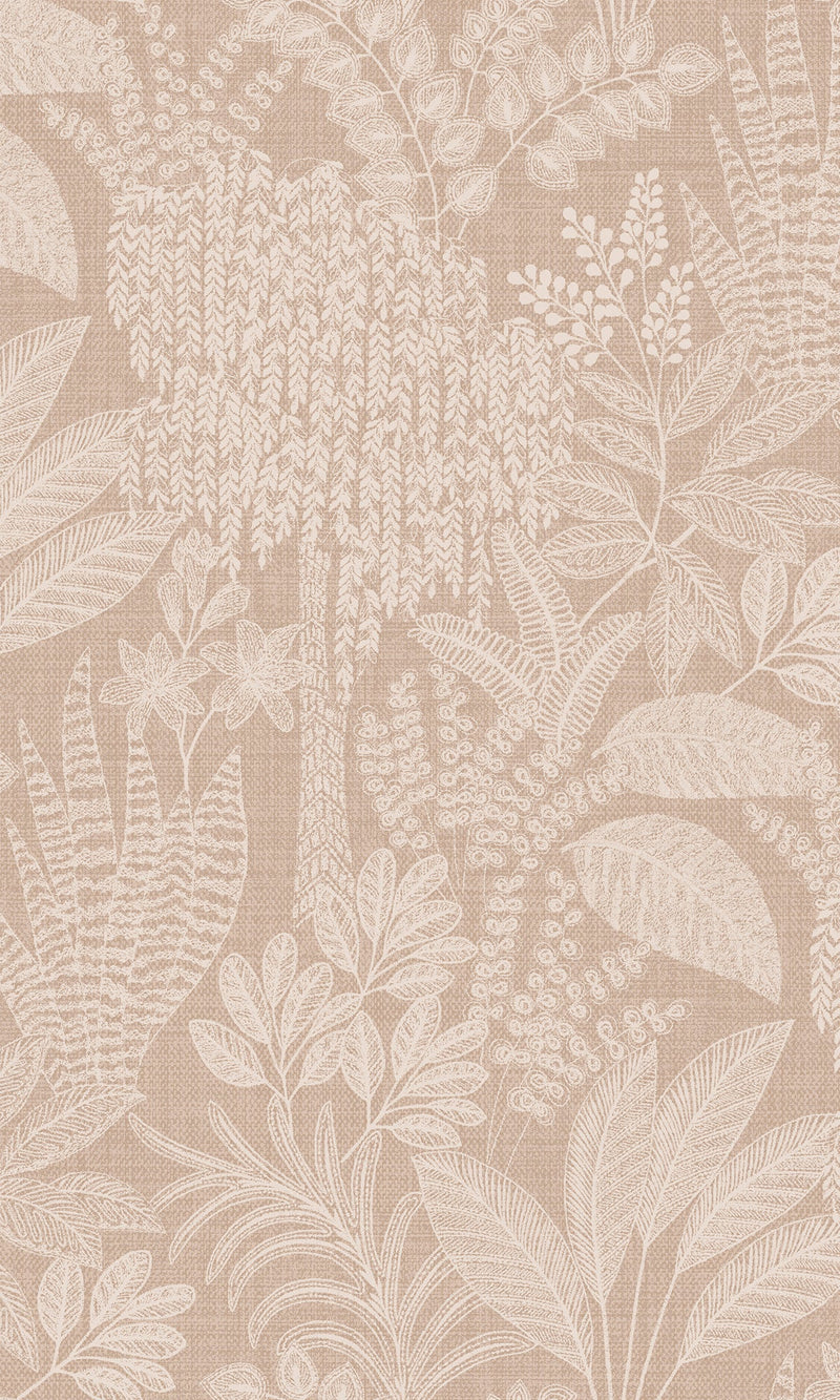 Plaster Pink Botanical Oasis Print Wallpaper R9559 – Walls Republic US