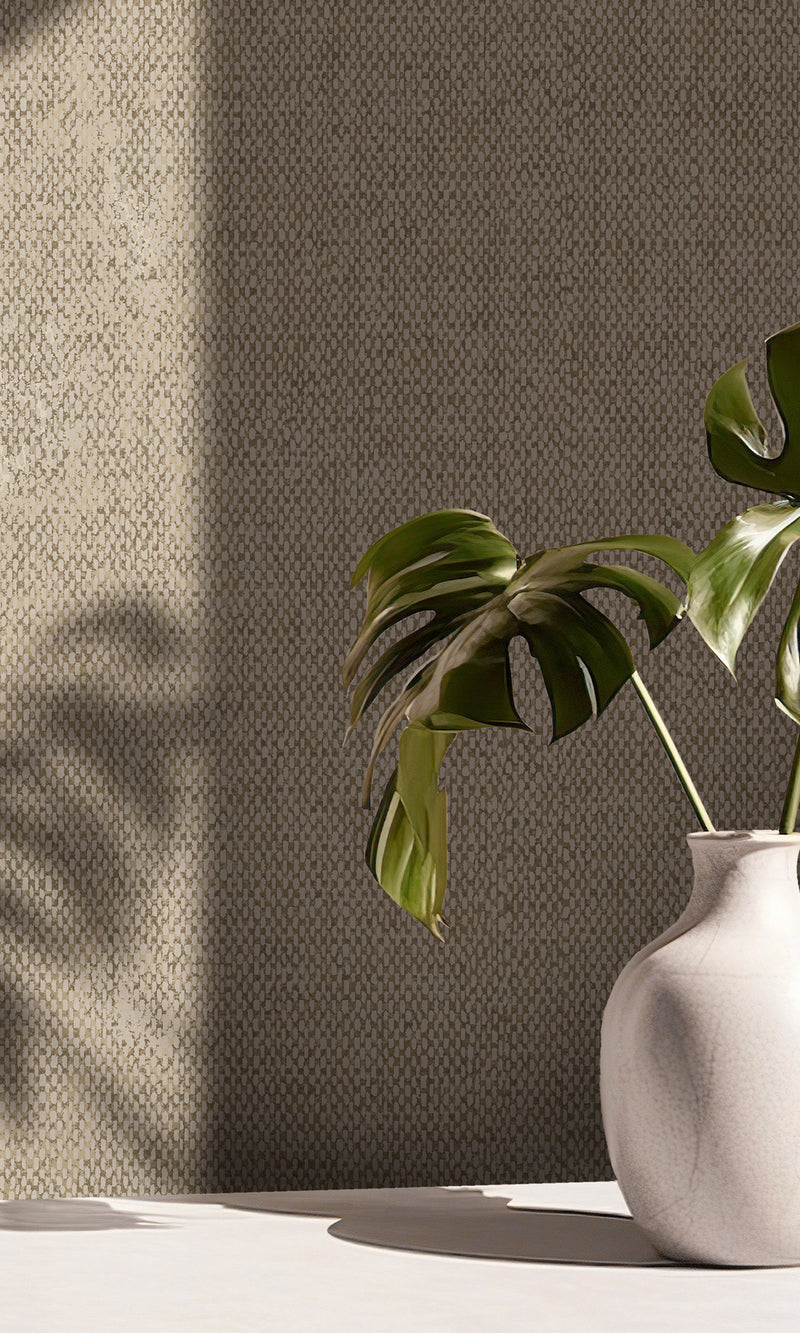 Taupe Plain Coarse Woven Textile Effect Wallpaper R9573 – Walls Republic US