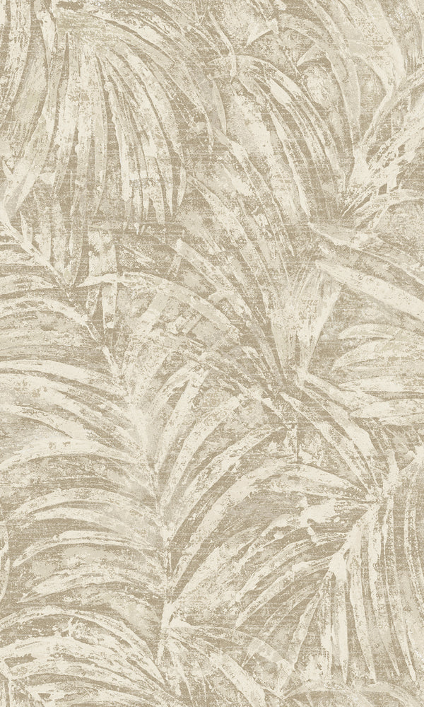 Ivory Allover Digital Printed Leaf Wallpaper R9585 – Walls Republic US