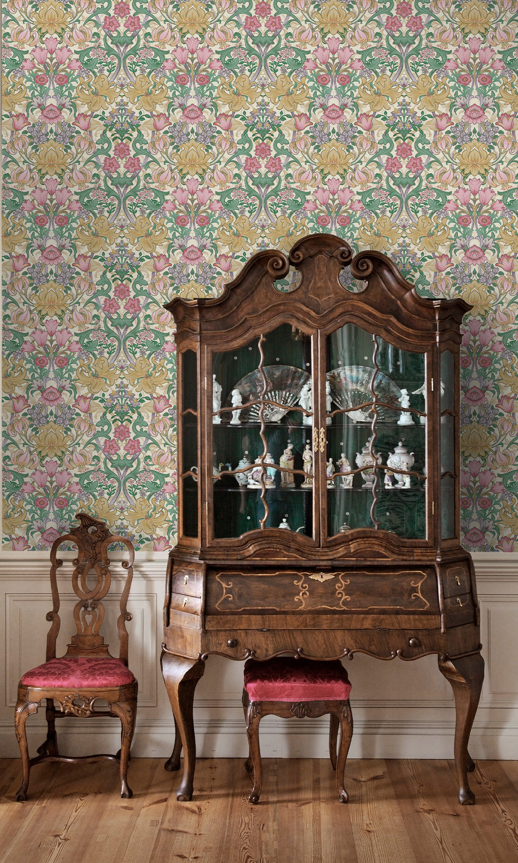 Cream Multi Elegant Floral Damask Wallpaper R9637 – Walls Republic US