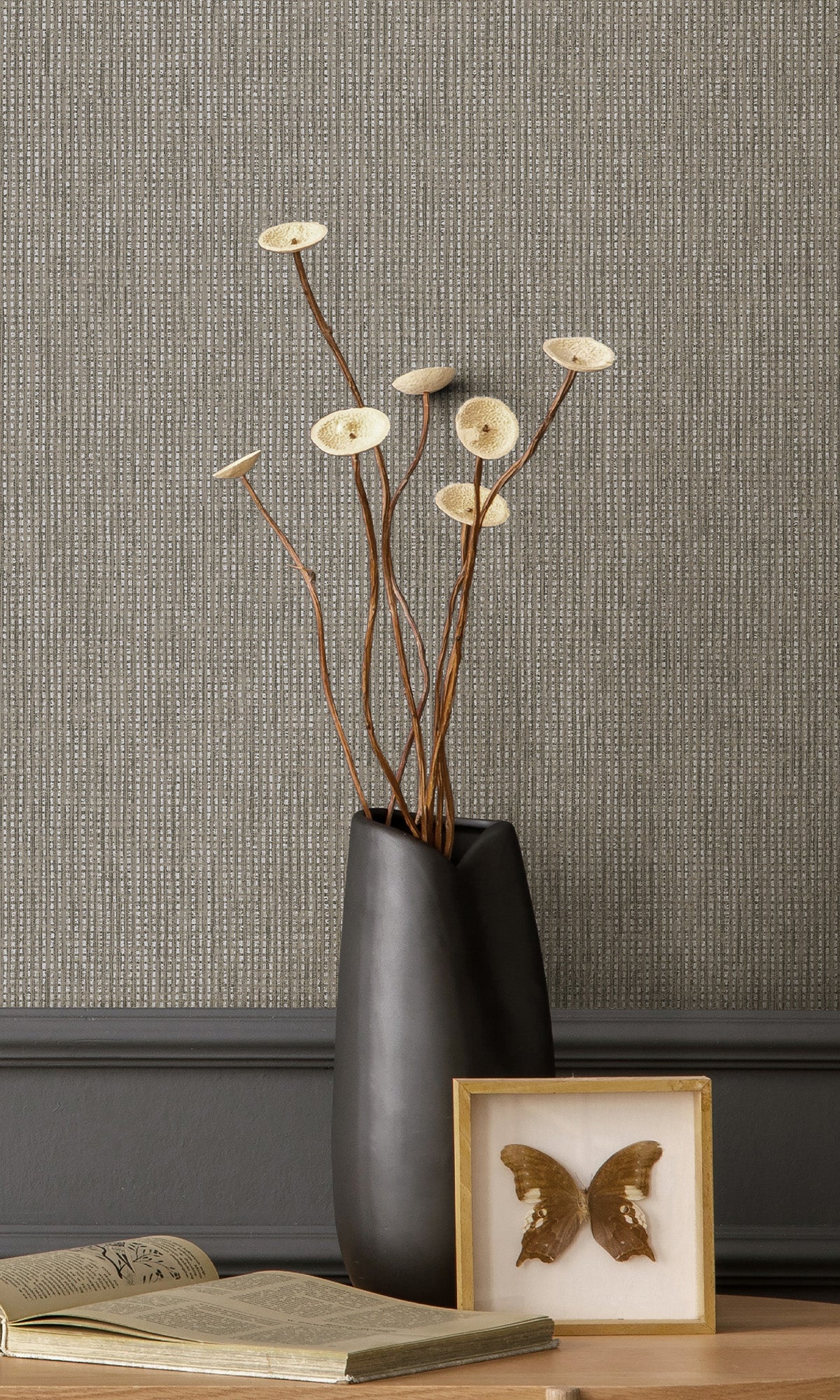 Charcoal Woven Luxe Textured Wallpaper R9687 – Walls Republic US