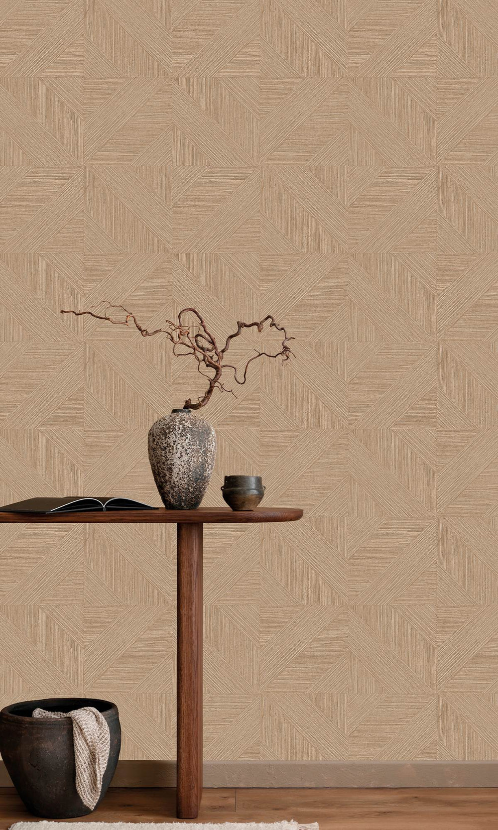 Pergament Brown Tiled Faux Grasscloth Print Wallpaper R9881 – Walls ...