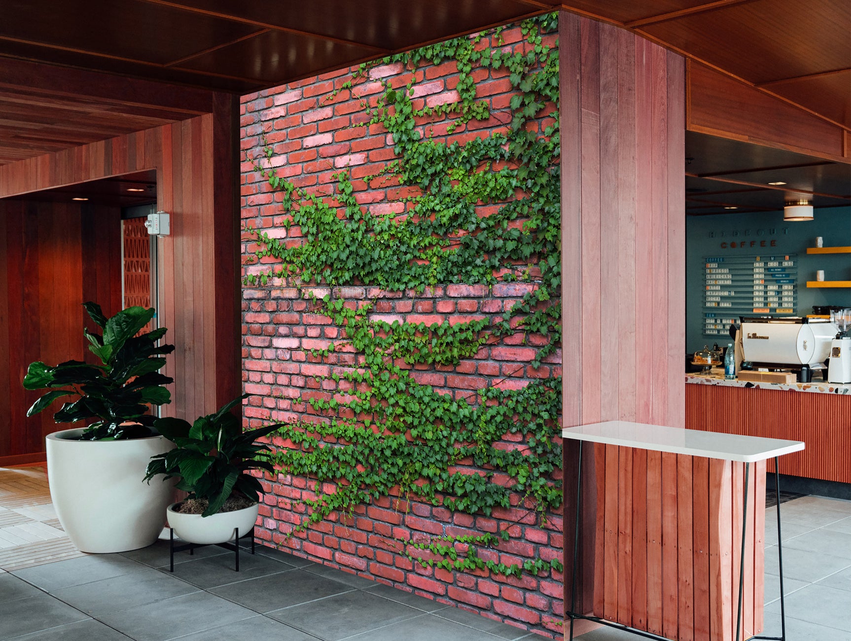 Red Creeping plants on red Bricks Mural Wallpaper M1256 – Walls Republic US