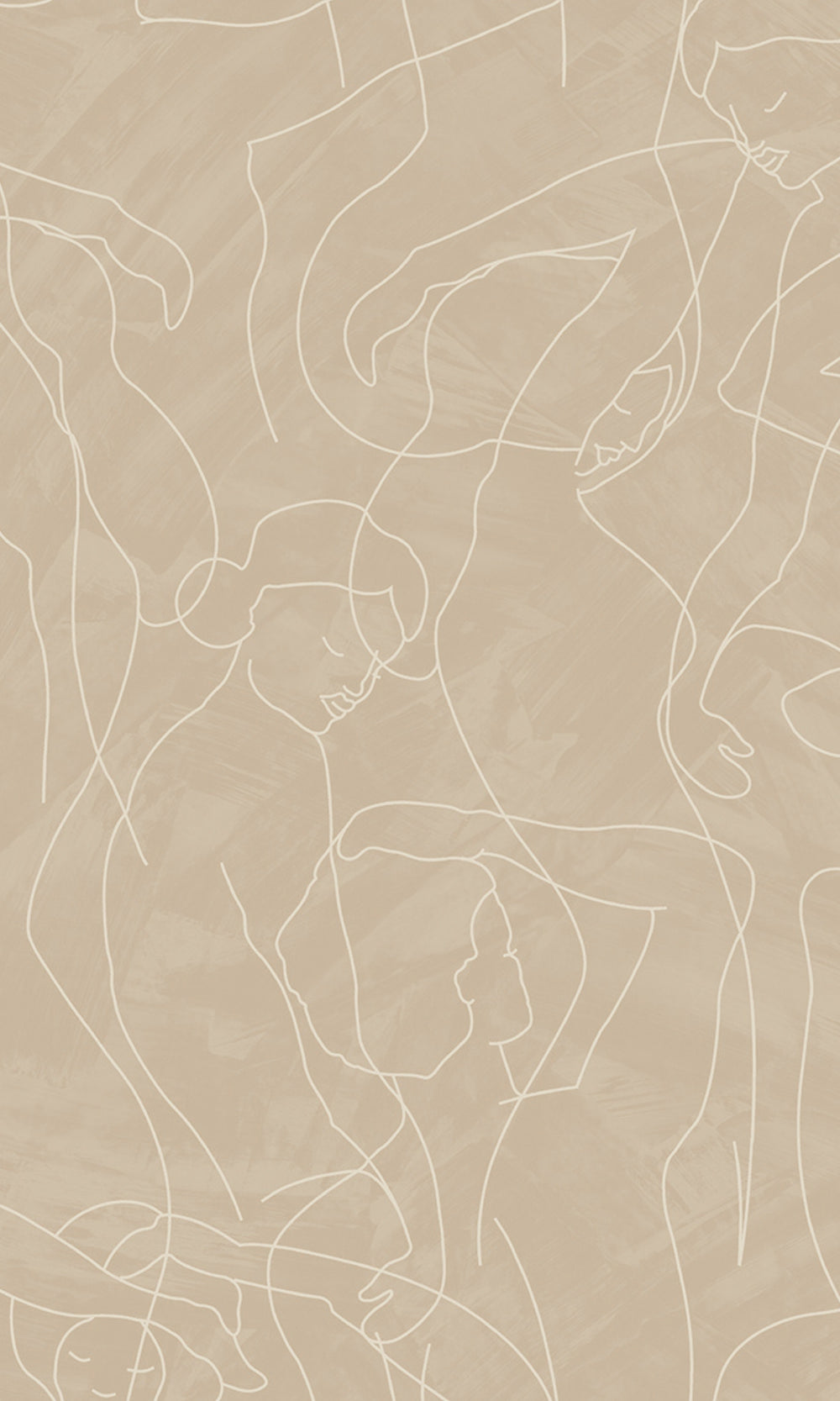 Warm Taupe Abstract Model Lines Non-Woven Wallpaper R9182 – Walls ...