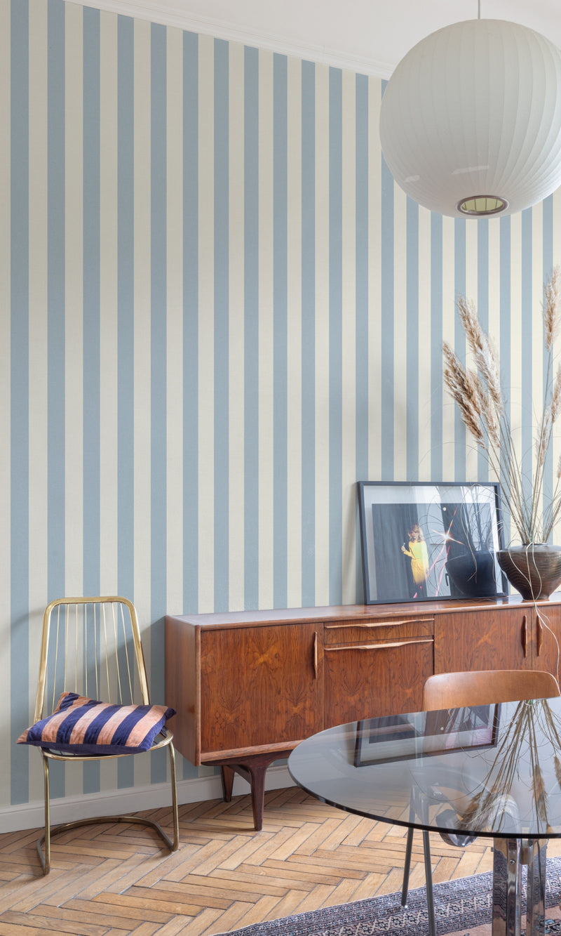 Blue Simple Stripe Wallpaper R7981 – Walls Republic US