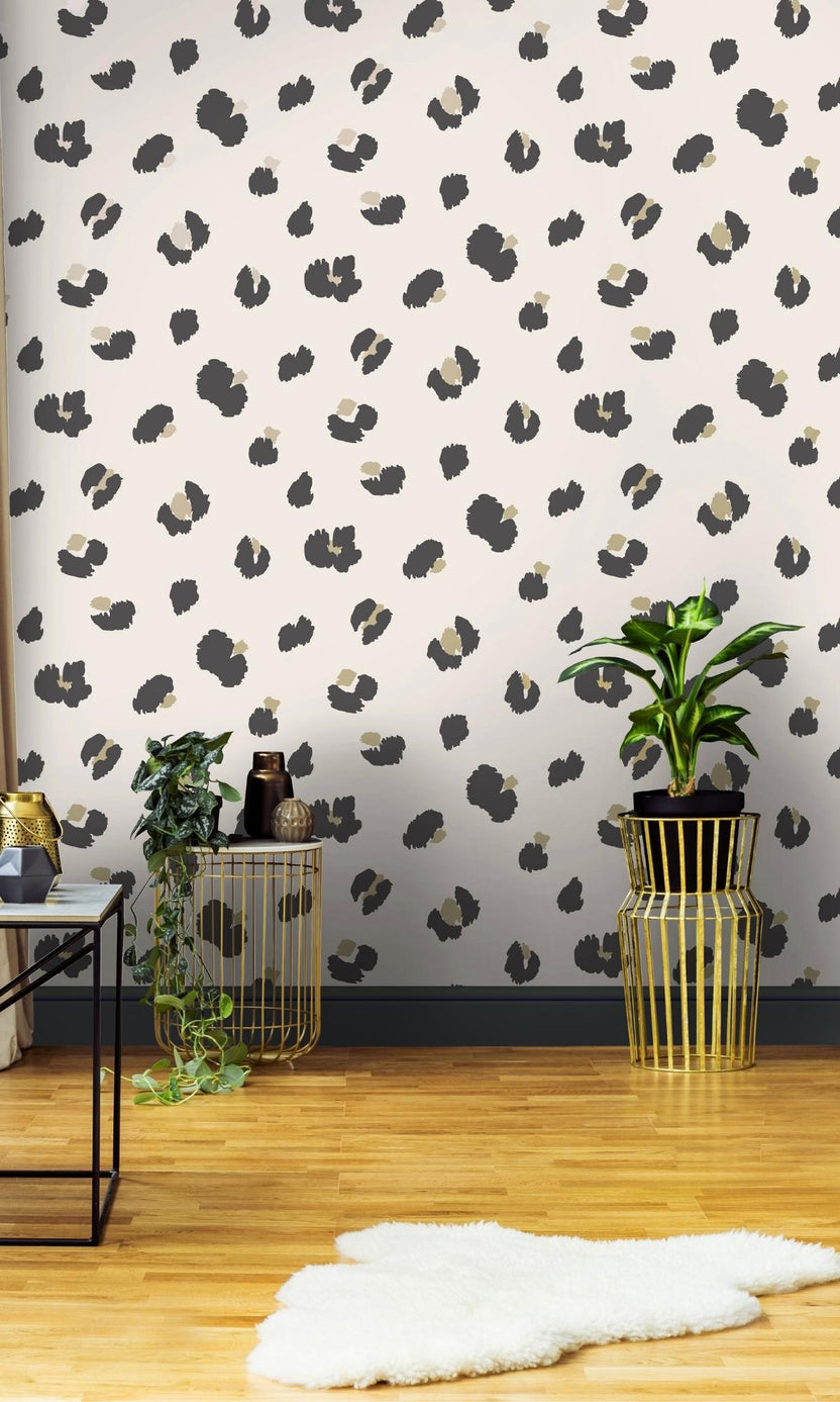 Cream Leopard Print Wallpaper R7651 – Walls Republic US